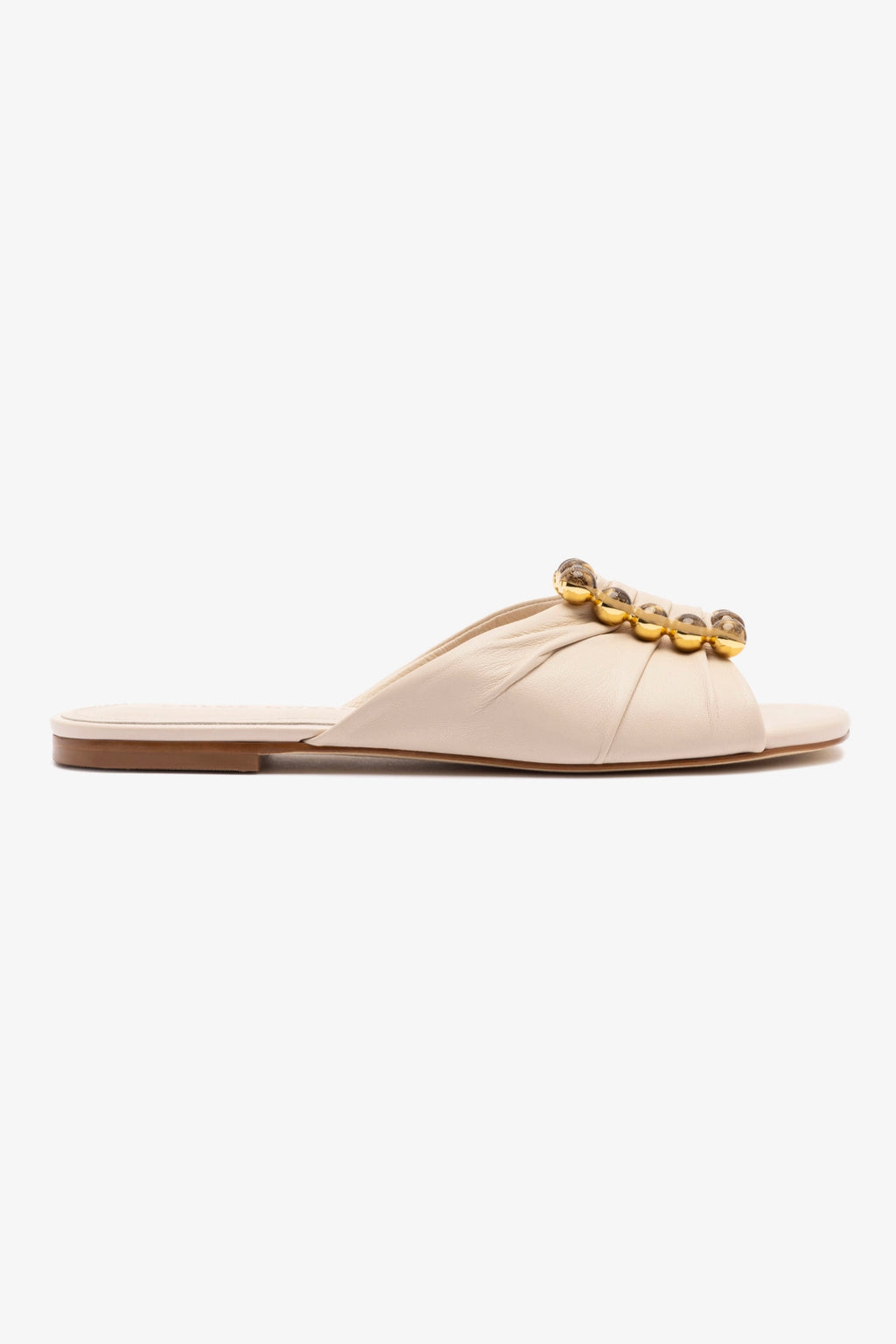 Chloe Gosselin by Larroudé Nova Flat In Puff Cream Leather – Larroude