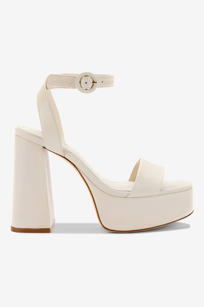 Dolly Sandal In Ivory Leather - Sandals - Larroudé – Larroude