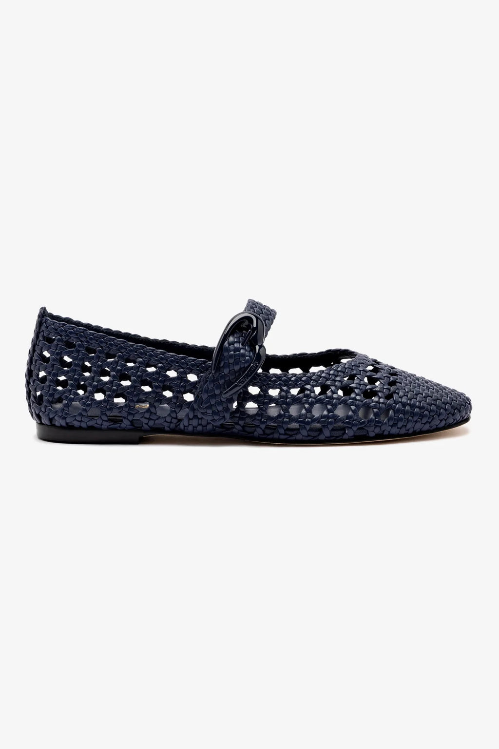 Verona Macrame Ballet Flat In Navy Leather - Flats - Larroudé – Larroude