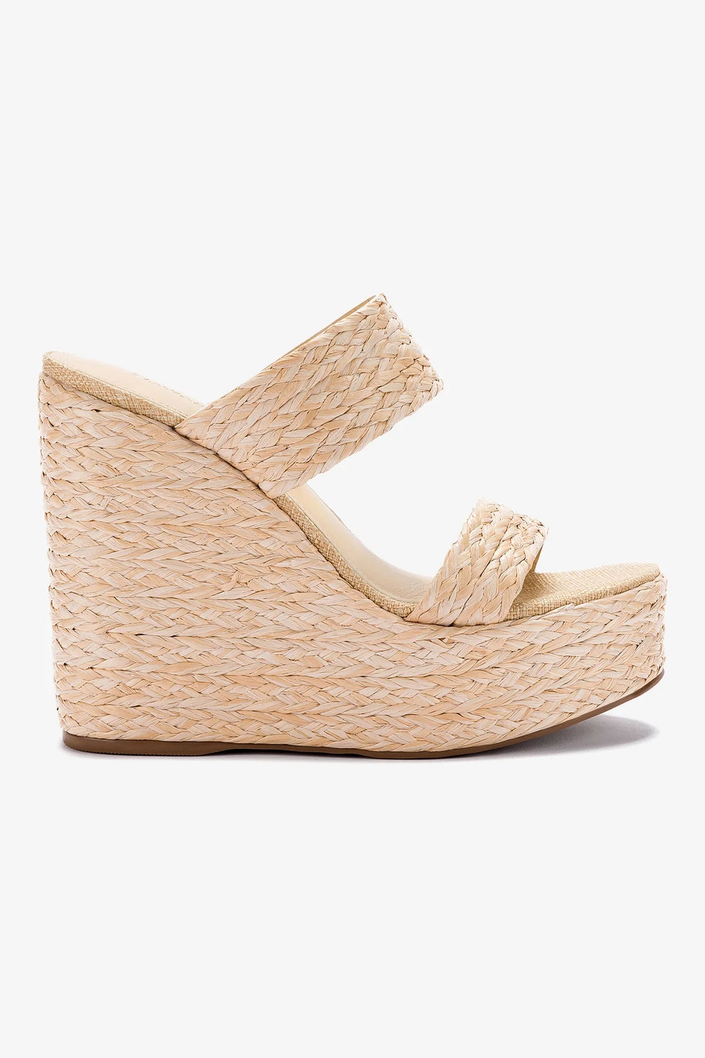 Pamela Wedge In Natural Raffia - Wedges - Larroudé – Larroude