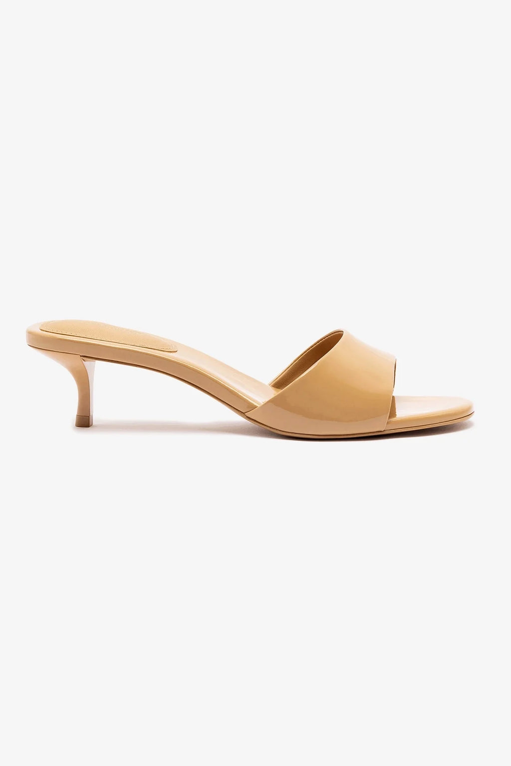 Greta Mule In Tan Patent Leather - Mules - Larroudé – Larroude