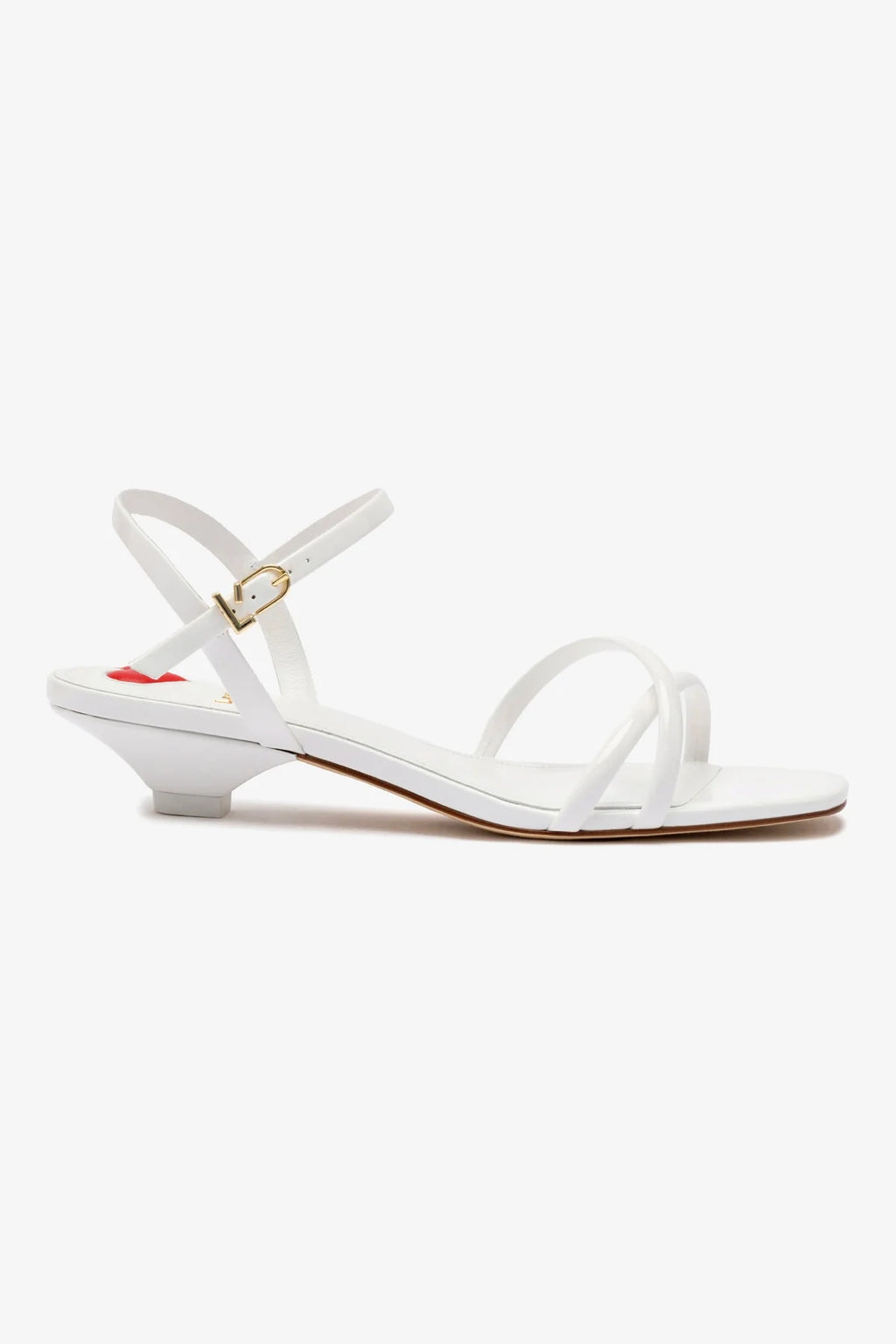 Charlotte Sandal In White Patent Leather - Sandals - Larroudé – Larroude