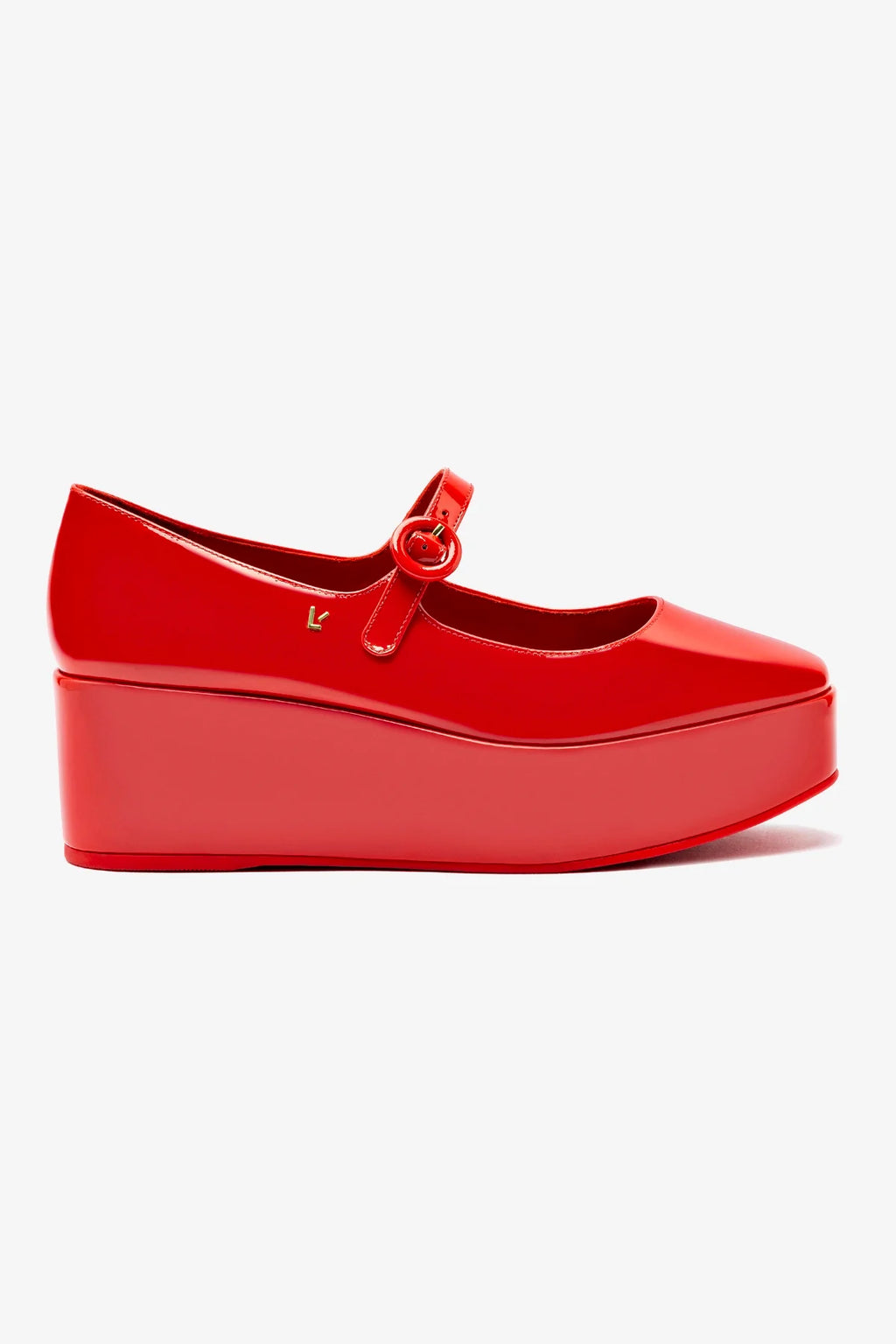 Blair Flatform In Scarlet Patent Leather - Flatforms - Larroudé – Larroude
