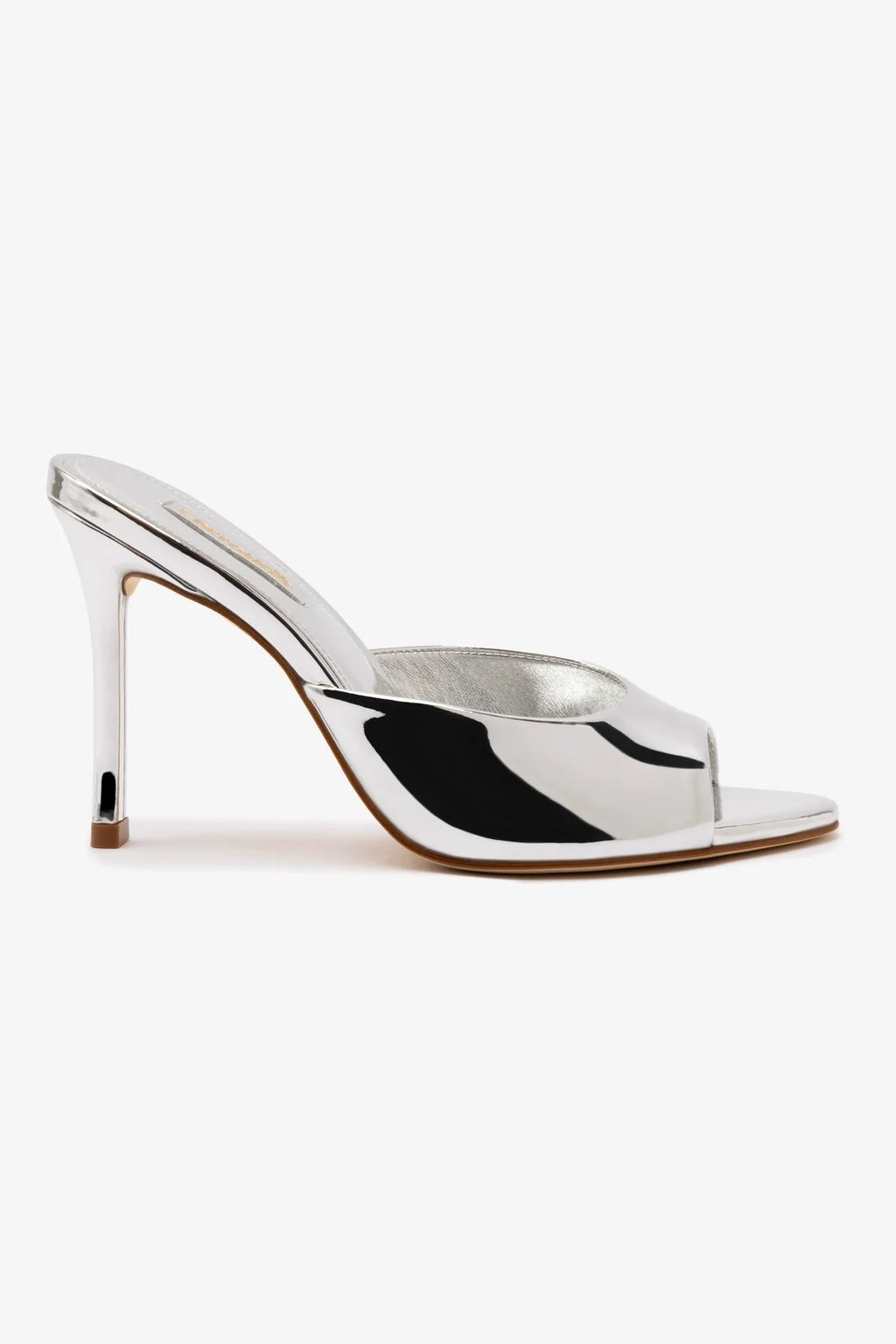Jasmine Hi Mule In Silver Specchio – Larroude